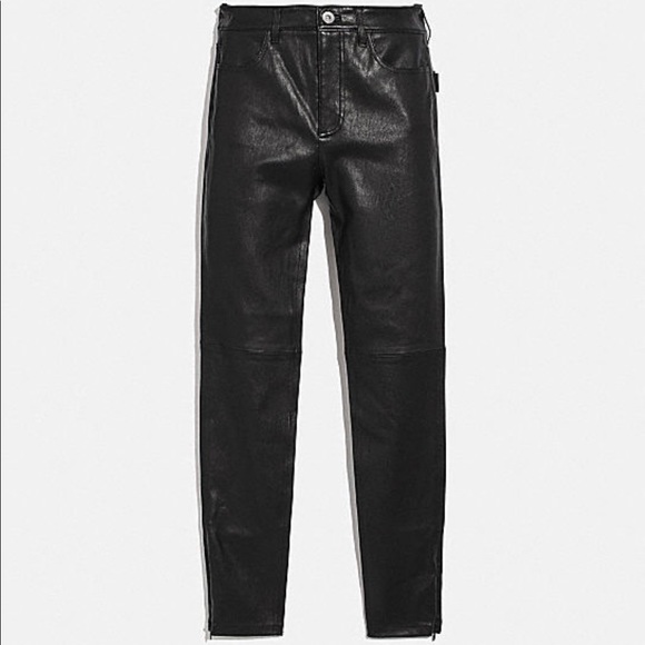 Coach | Pants & Jumpsuits | Nwt Coach Leather Pants Size 0 | Poshmark